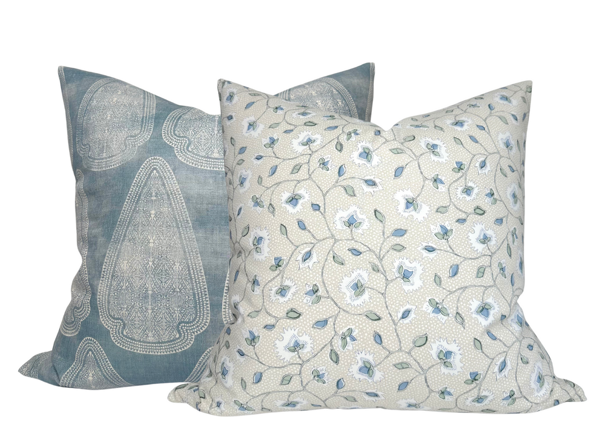 Chelsea Pillow Cover in Slate, Thibaut Pillows – DEKOWE